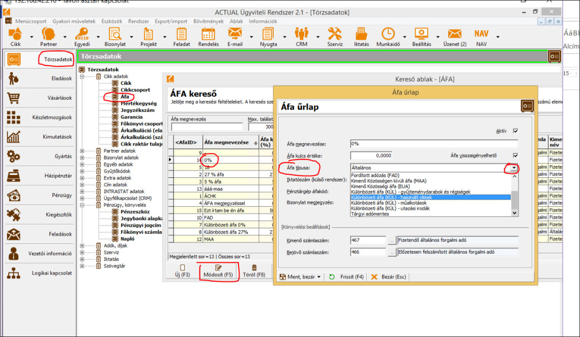 ACTUAL Ügyviteli Rendszer » Hibaüzenetek és megoldási javaslatuk